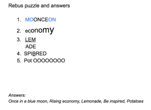 Rebus puzzle and answers – ChapBook Magazine